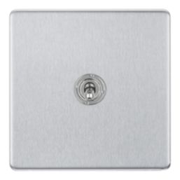 LAP 20A 16AX 1-Gang 2-Way Toggle Switch Brushed Stainless Steel - Screwfix