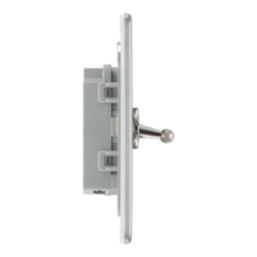 LAP 20A 16AX 1-Gang 2-Way Toggle Switch Brushed Stainless Steel - Screwfix