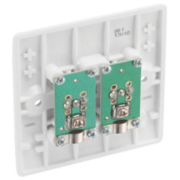 British General 800 Series 2-Gang Coaxial TV / FM Socket White - Screwfix