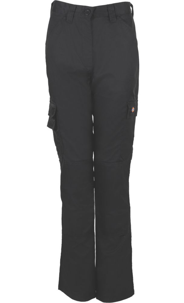 Dickies Flex Womens Everyday Trousers Black Size 14 31.5" L - Screwfix