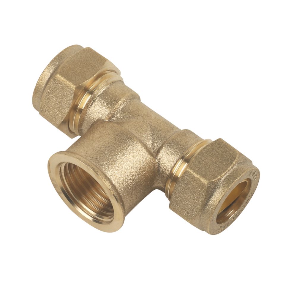 Flomasta Compression Adapting Tee 15mm x 15mm x ½" | Pipe Fittings | Screwfix.com