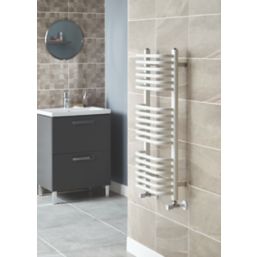Blyss Curved D-Bar Towel Radiator 900mm x 500mm White 1797BTU - Screwfix
