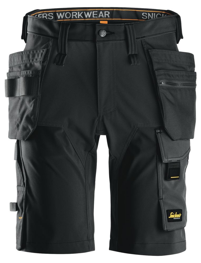 Snickers 6175 Stretch Work Shorts Black 35" W - Screwfix