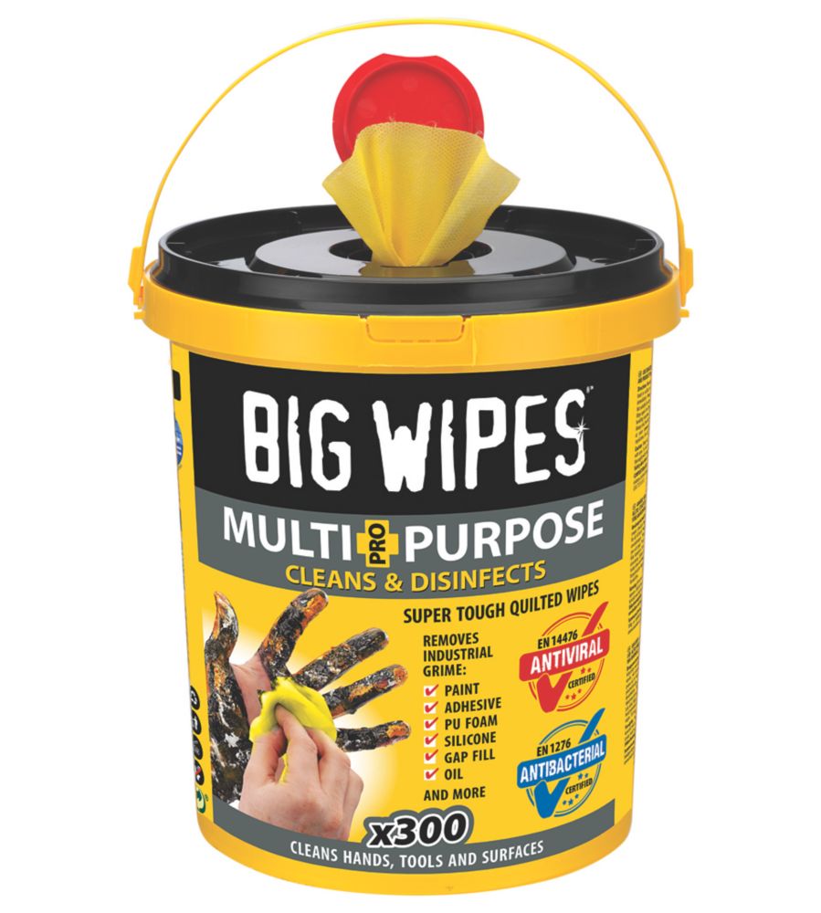 Big Wipes Multipurpose Cleaning Wipes Yellow 300 Pack - Screwfix