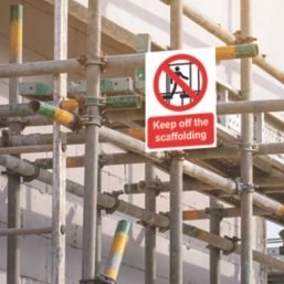 Essentials "Keep Off The Scaffolding" Sign 500mm x 300mm - Screwfix