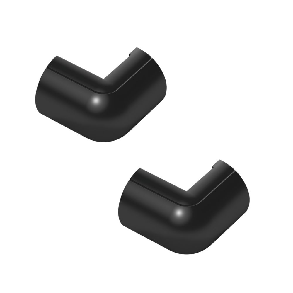 D-Line Black Micro+ Trunking External Bends 20mm x 10mm 2 Pack - Screwfix