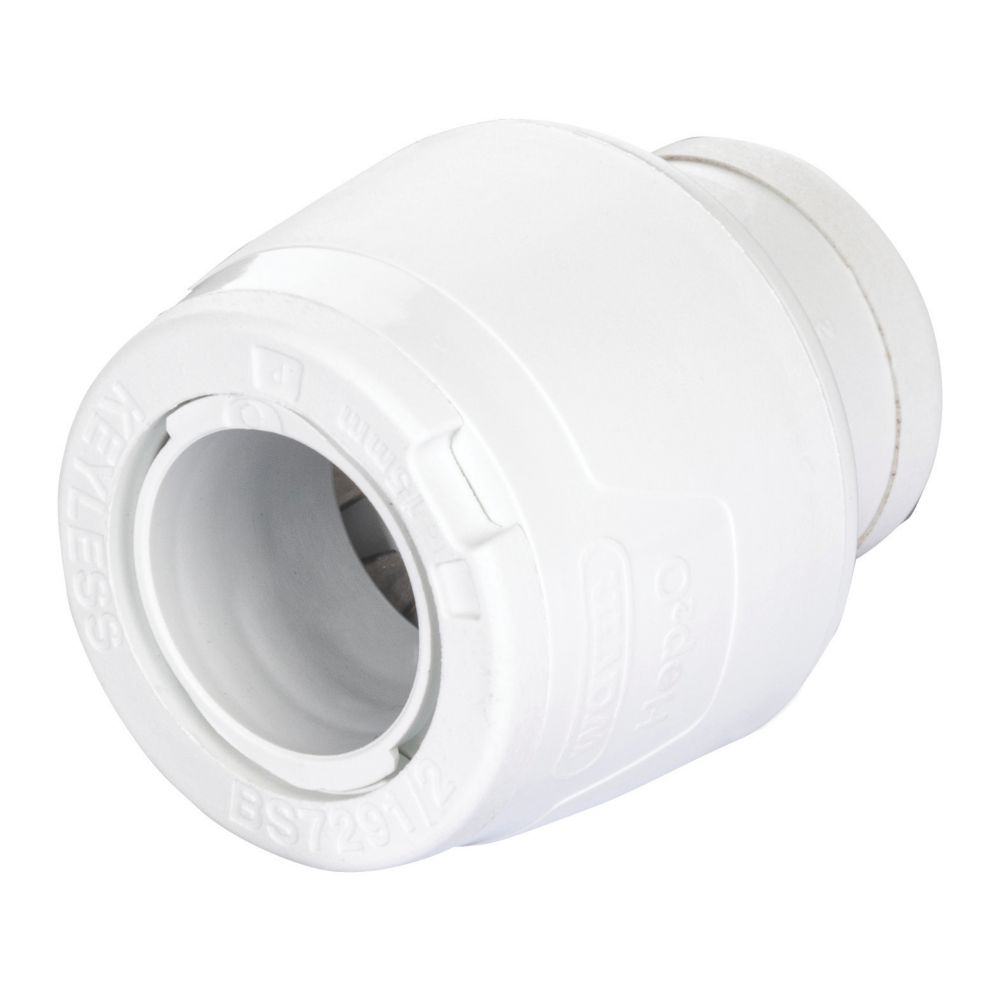 Hep2O Plastic Push-Fit Keyless Stop End 15mm - Screwfix