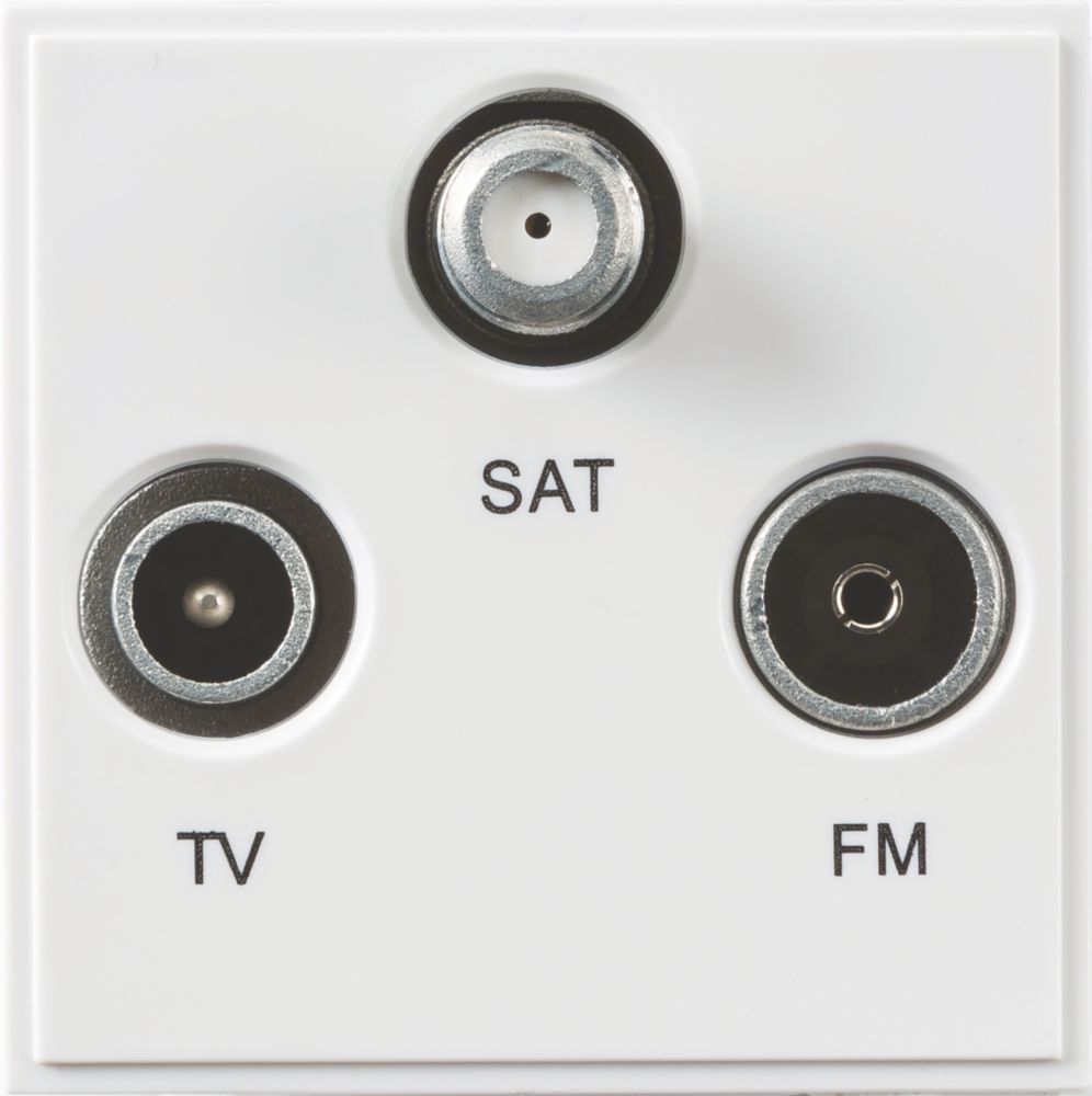 Knightsbridge Triplex Modular Coaxial TV / FM & Satellite Socket White ...