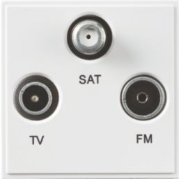 Knightsbridge Triplex Modular Coaxial TV / FM & Satellite Socket White ...