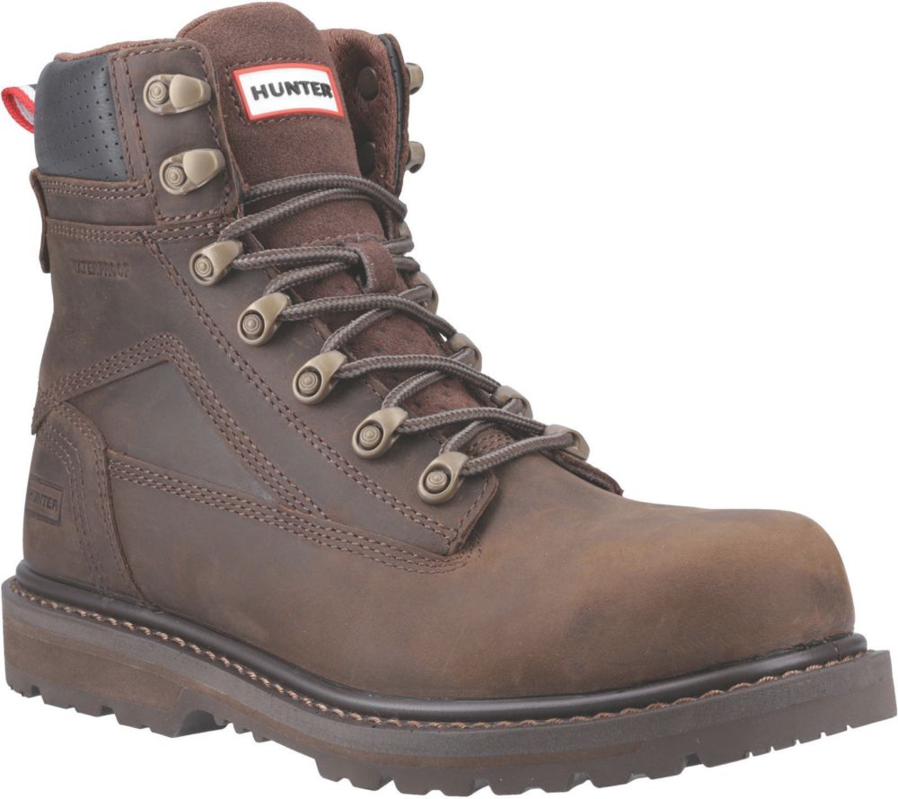 Hunter Size 11 Brown Waterproof Steel Toe Cap Safety Boots - Screwfix