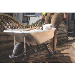 Walsall Builder Pneumatic Wheels Wheelbarrow Galvanised 90Ltr - Screwfix