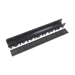 FloPlast FloDrain Channel Drain & Grate Black 115mm x 1m - Screwfix