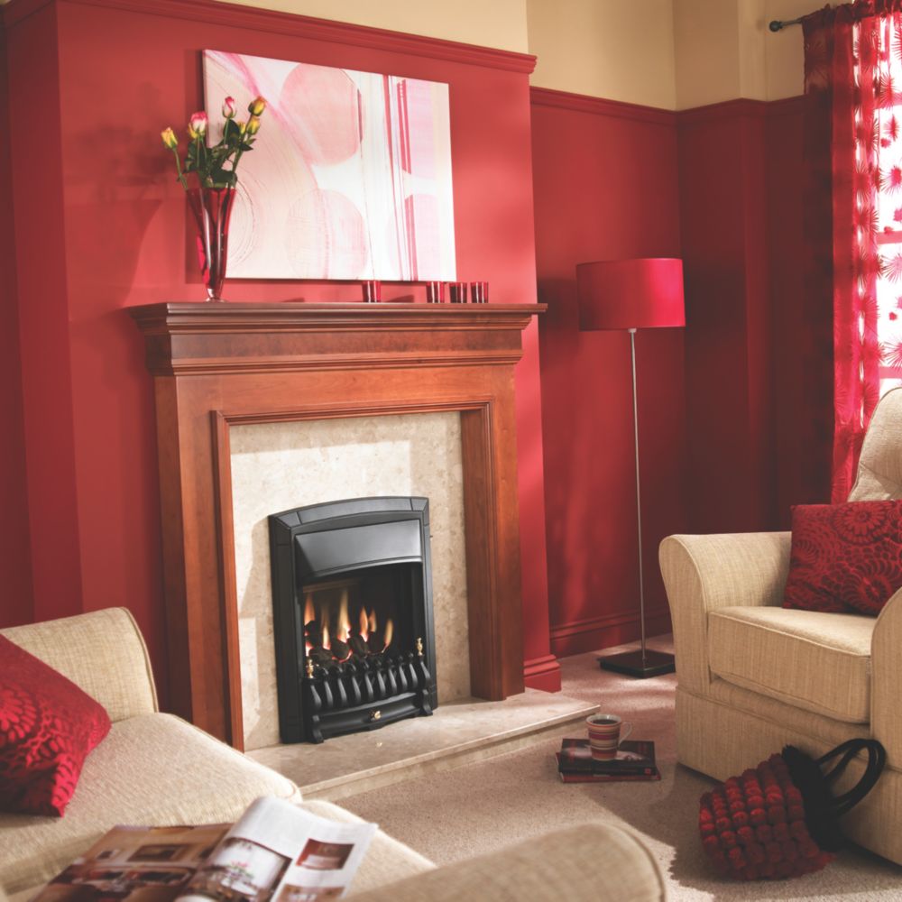 Valor Dream Black Inset Gas Fire 518mm x 186mm x 636mm - Screwfix