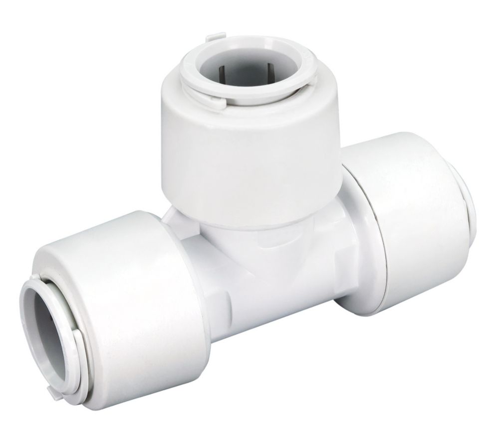 FloPlast FloFit+ Plastic Push-Fit Equal Tee 22mm - Screwfix