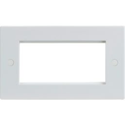 Knightsbridge Raised Square 4-Module Modular Faceplate White - Screwfix