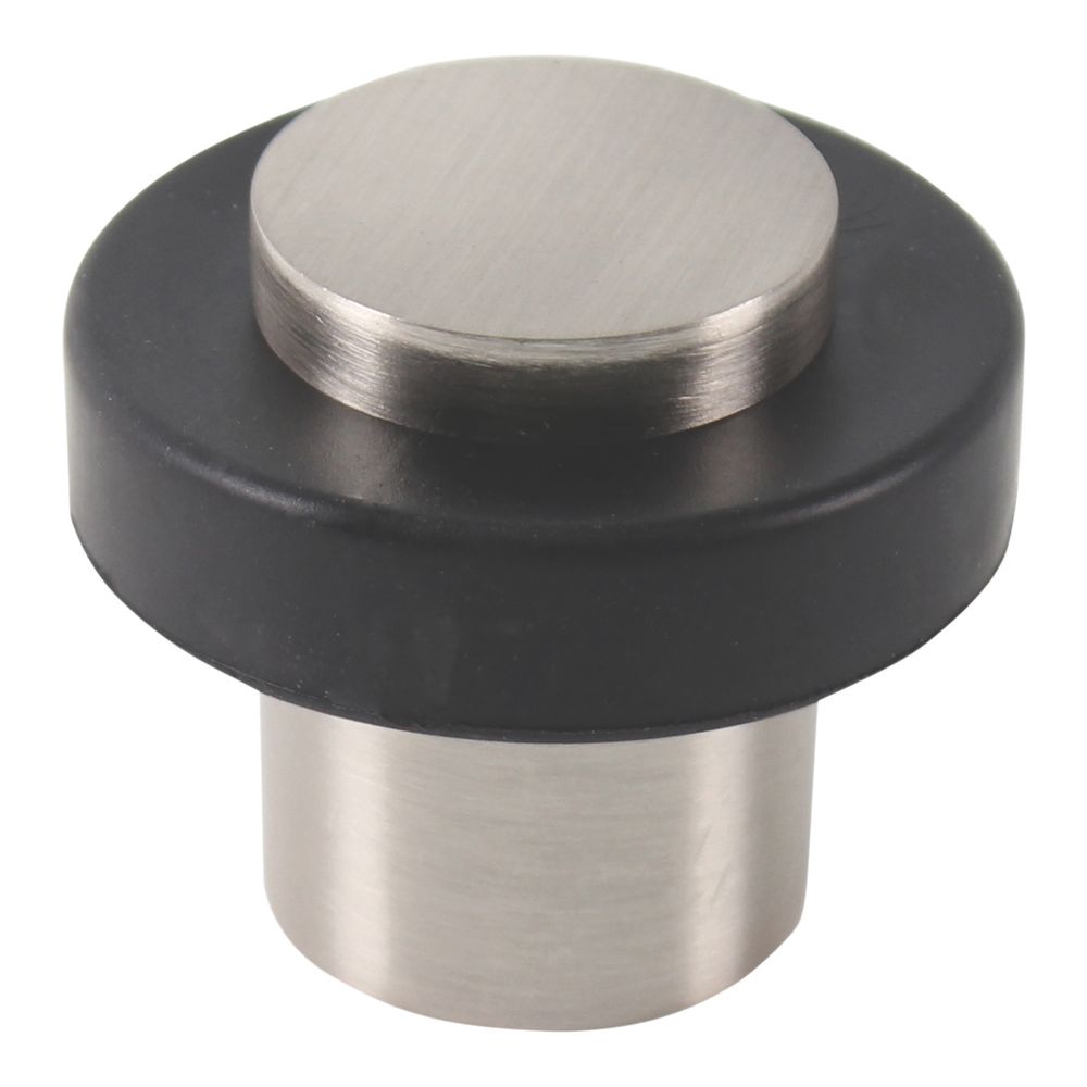 Smith & Locke Cylindrical Door Stop 50 x 43.5mm Satin Nickel - Screwfix