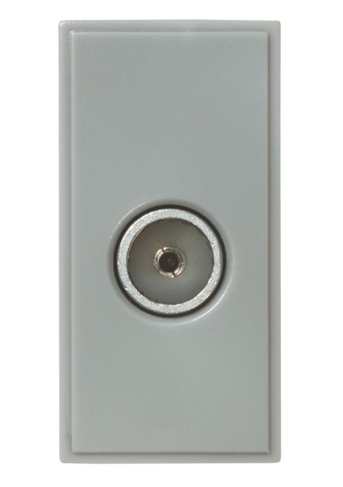 Knightsbridge Screened Modular Coaxial TV Socket Grey - Screwfix