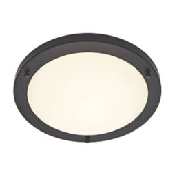 Spa Delphi LED Flush-Fitting Ceiling Light Satin Black 18W 900lm - Screwfix