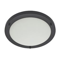 Spa Delphi LED Flush-Fitting Ceiling Light Satin Black 18W 900lm - Screwfix