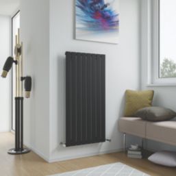 Ximax Oceanus 595mm x 1200mm 2597BTU Black Horizontal Designer Radiator ...