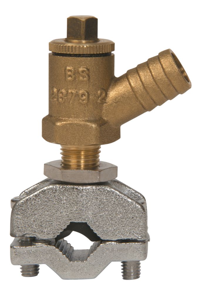 Essentials Self-Cutting Drain Cock Type A 15mm - Screwfix