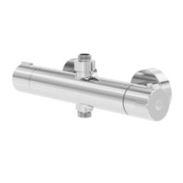 Swirl Rannell Exposed Dual Outlet Thermostatic Chrome Shower Mixer With ...