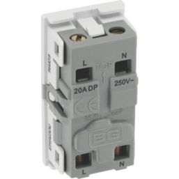 British General 20A Modular DP Boiler Switch White - Screwfix