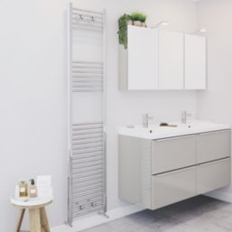 Blyss 1800mm x 400mm 1858BTU Chrome Flat Towel Radiator - Screwfix