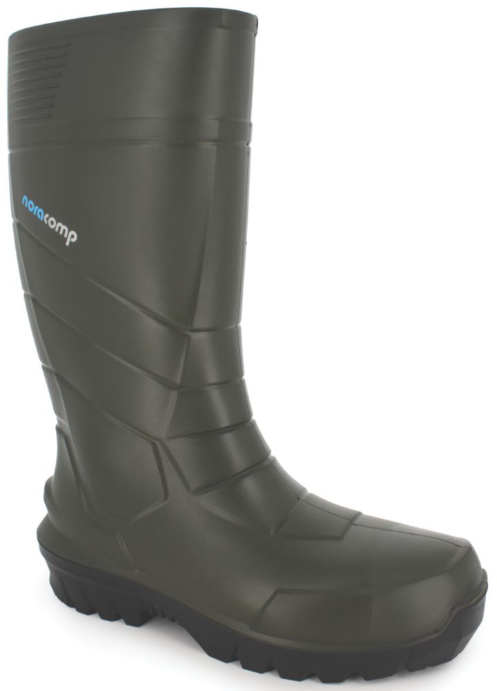 Nora Size 5 Dark Green Safety Wellies - Screwfix