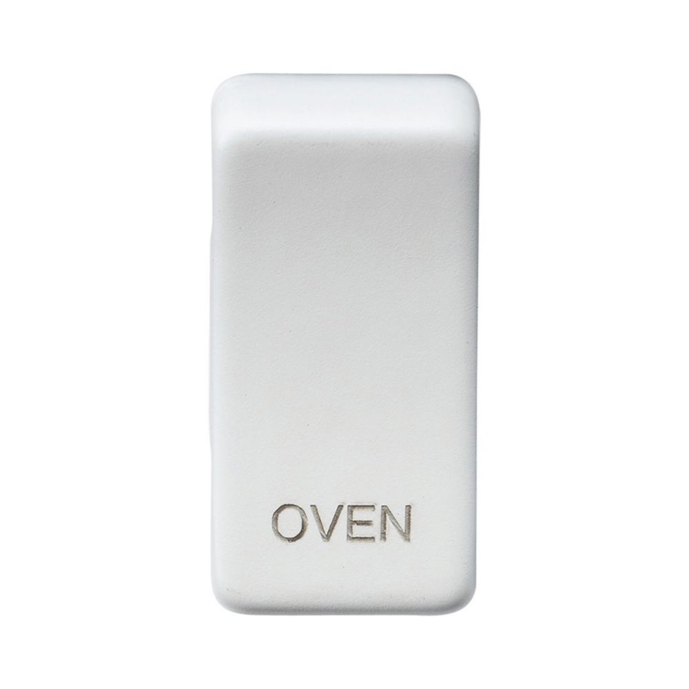 Knightsbridge 'OVEN' Switch Cover Matt White - Screwfix