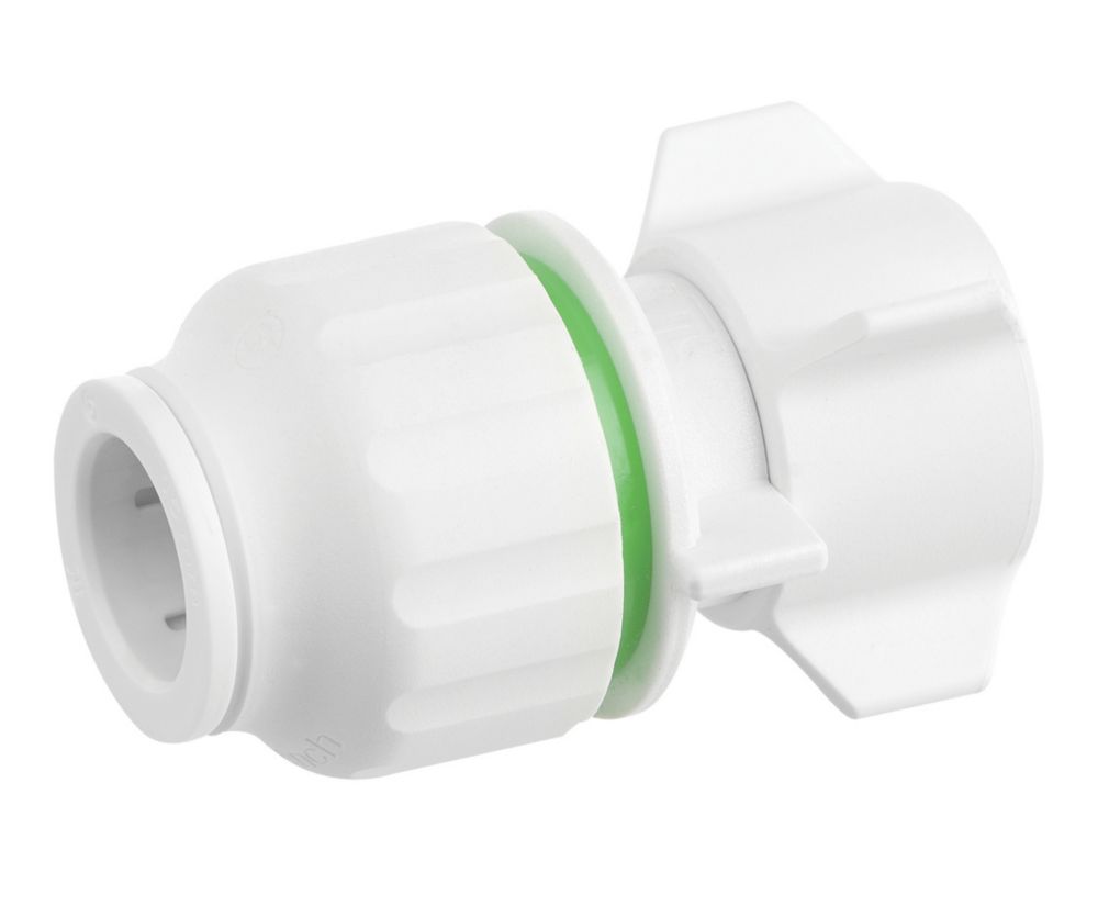 Flomasta Plastic Push-Fit Straight Tap Connectors 15mm x 1/2" 2 Pack ...