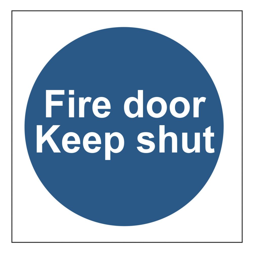 Essentials Non Photoluminescent "Fire Door Keep Shut" Sign 100mm x ...