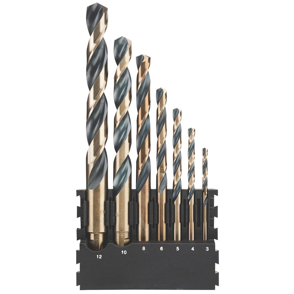 DEWALT Black & Gold Triangle Shank Multi-Material Drill Bit Set 7 ...