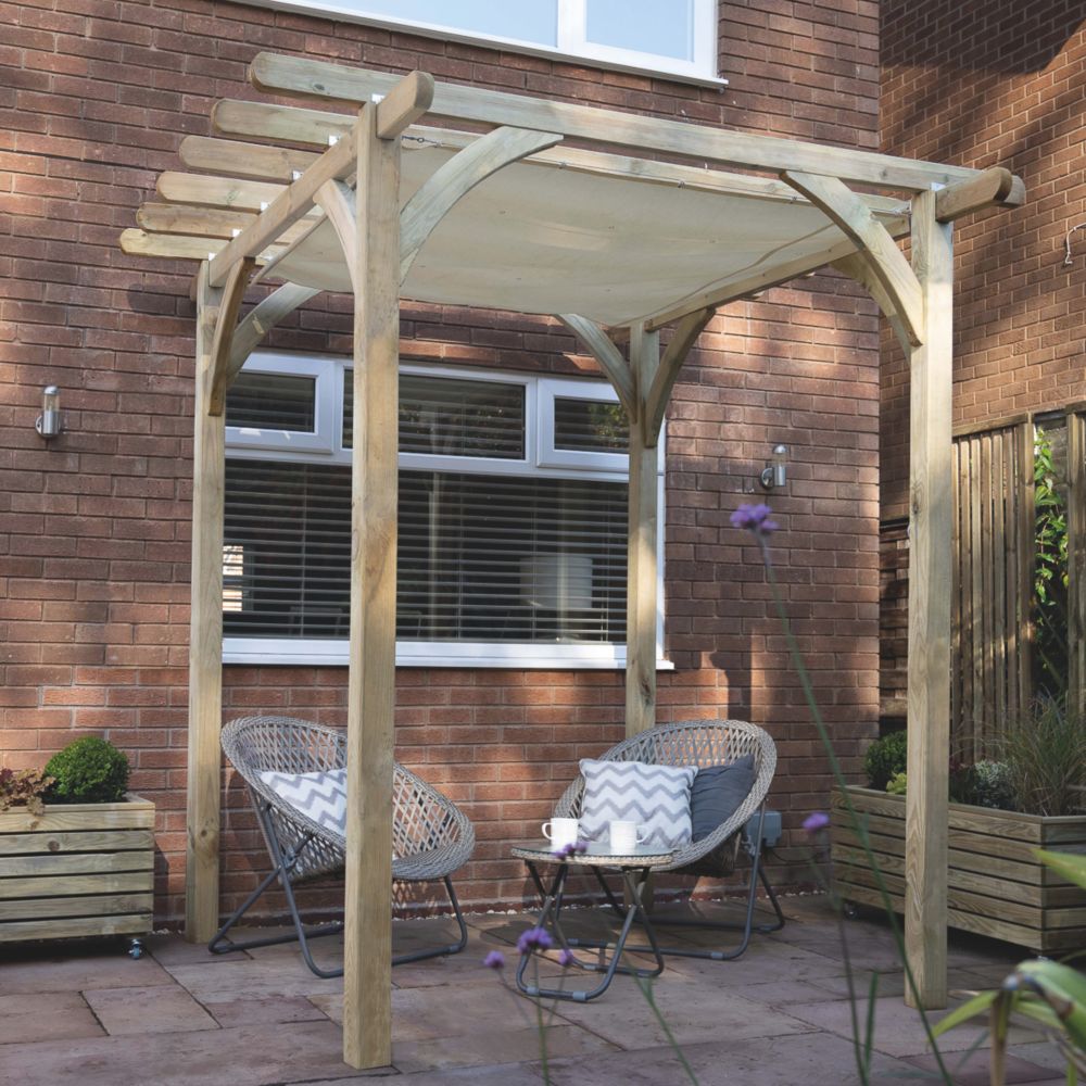 Forest Ultima 8' x 8' (Nominal) Flat Timber Pergola - Screwfix