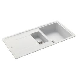 Franke Titan 1.5 Bowl Tectonite Sink White Reversible 970mm x 500mm ...