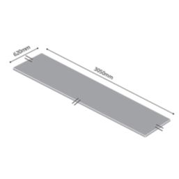 Metis Light Grey Composite Kitchen Worktop 3050mm x 620mm x 15mm - Screwfix