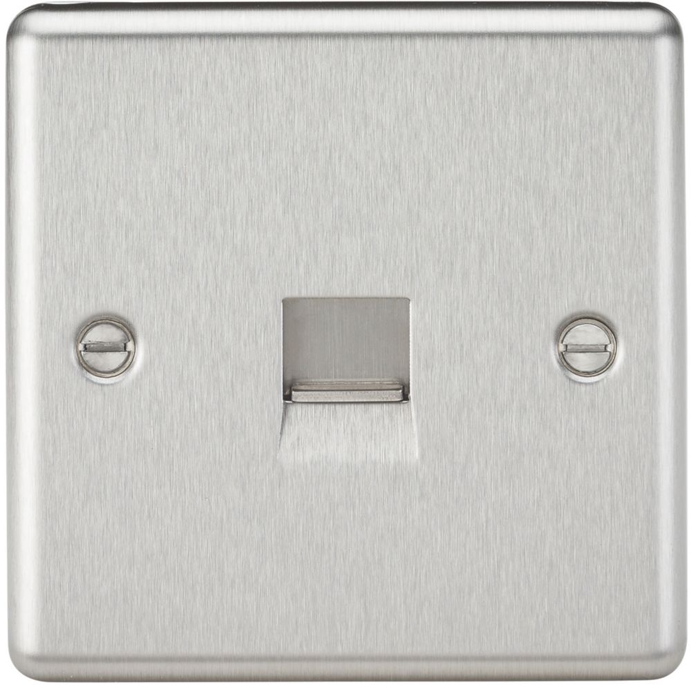 Knightsbridge 1-Gang Master Telephone Socket Brushed Chrome - Screwfix
