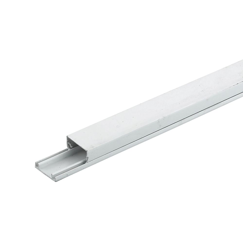 Deta TTE uPVC White Mini Trunking 25mm x 16mm x 2m - Screwfix