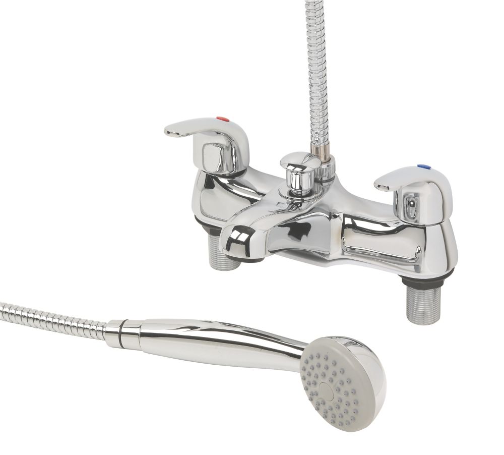 Refurb Swirl Conventional Chrome 92mm Deck Mounted Dual Control Manual ...