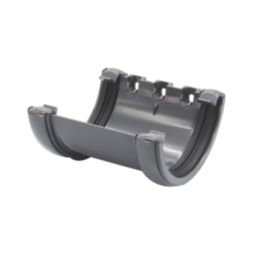 FloPlast uPVC Half Round Union Bracket Anthracite Grey 112mm - Screwfix