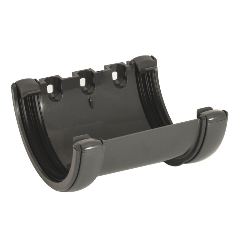 FloPlast uPVC Half Round Union Bracket Anthracite Grey 112mm - Screwfix
