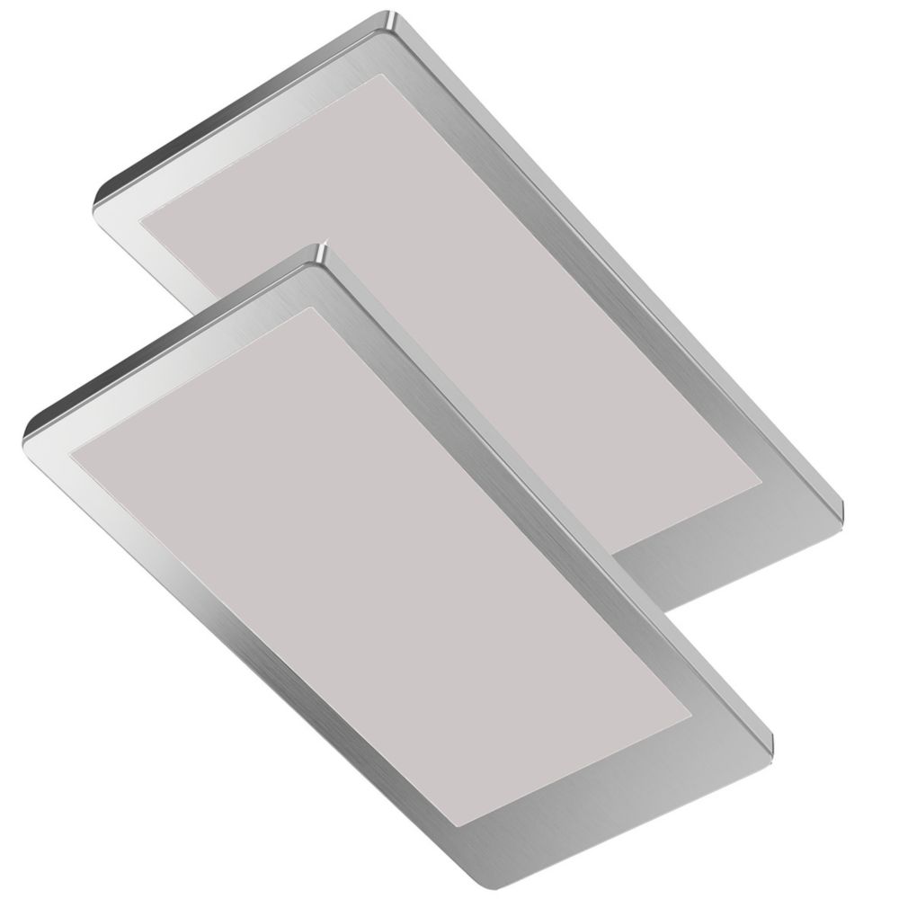 Sensio Neo TrioTone Rectangular LED Under Cabinet Lights Steel 9.6W 240 - 280lm 2 Pack - Screwfix