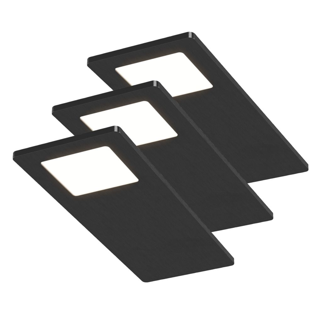 Sensio Astro TrioTone Rectangular LED Cabinet Downlights Matt Black 14 ...