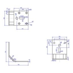Essentials Angle Bracket Silver 75mm x 75mm x 55mm - Screwfix