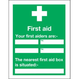 "Your First Aider" Notice Sign 400mm x 300mm - Screwfix