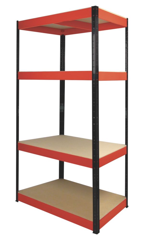 RB Boss 4-Tier Metal Garage Shelving Unit 900mm x 400mm x 1800mm - Screwfix