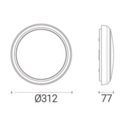 4lite Indoor Maintained Emergency Round LED Wall/Ceiling Light Graphite ...