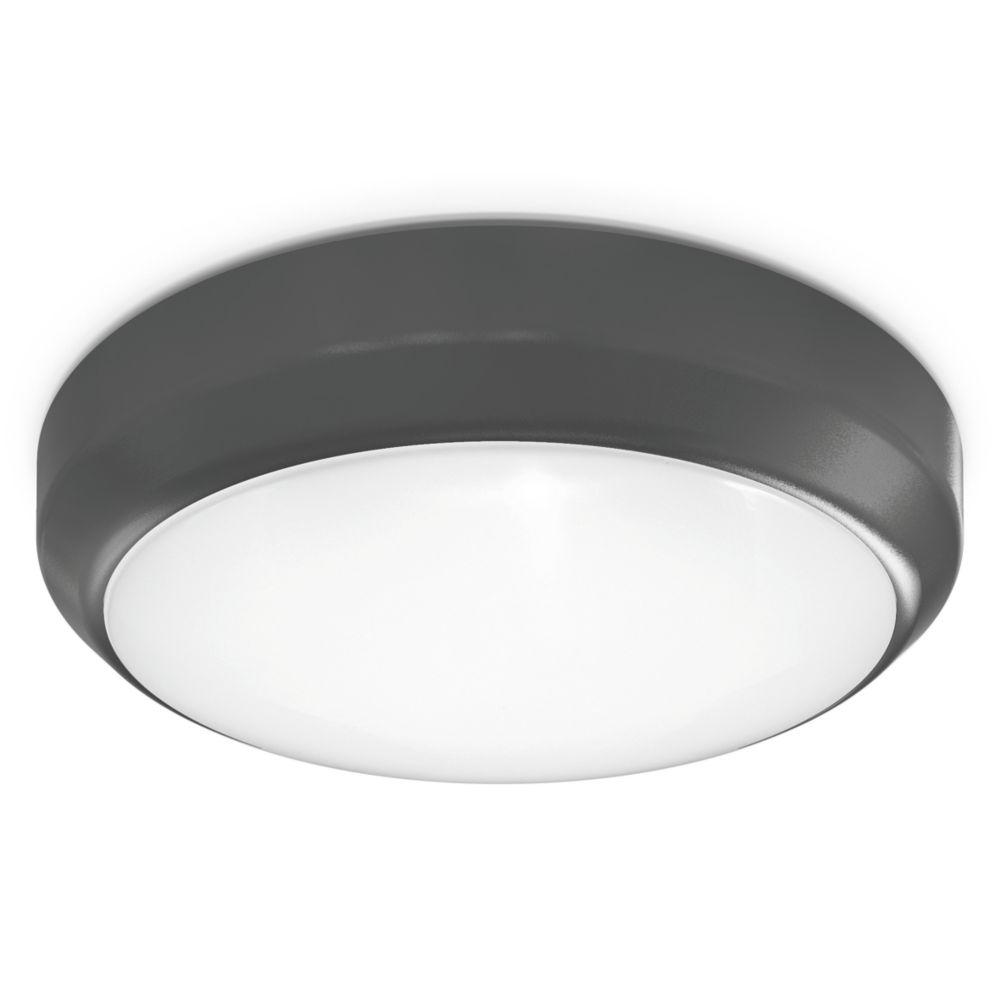 4lite Indoor Maintained Emergency Round LED Wall/Ceiling Light Graphite ...
