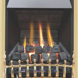 Focal Point Blenheim Brass Rotary Control Inset Gas Multiflue Fire ...