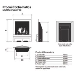 Focal Point Blenheim Brass Rotary Control Inset Gas Multiflue Fire ...
